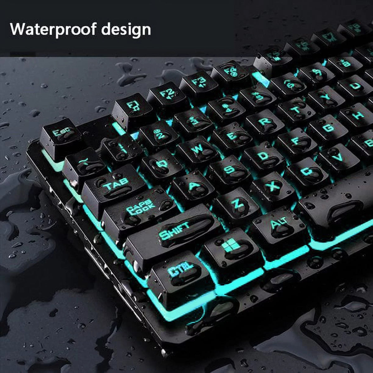 MFTEK Crack Backlit Gaming Keyboard and Mouse with Headset ...
